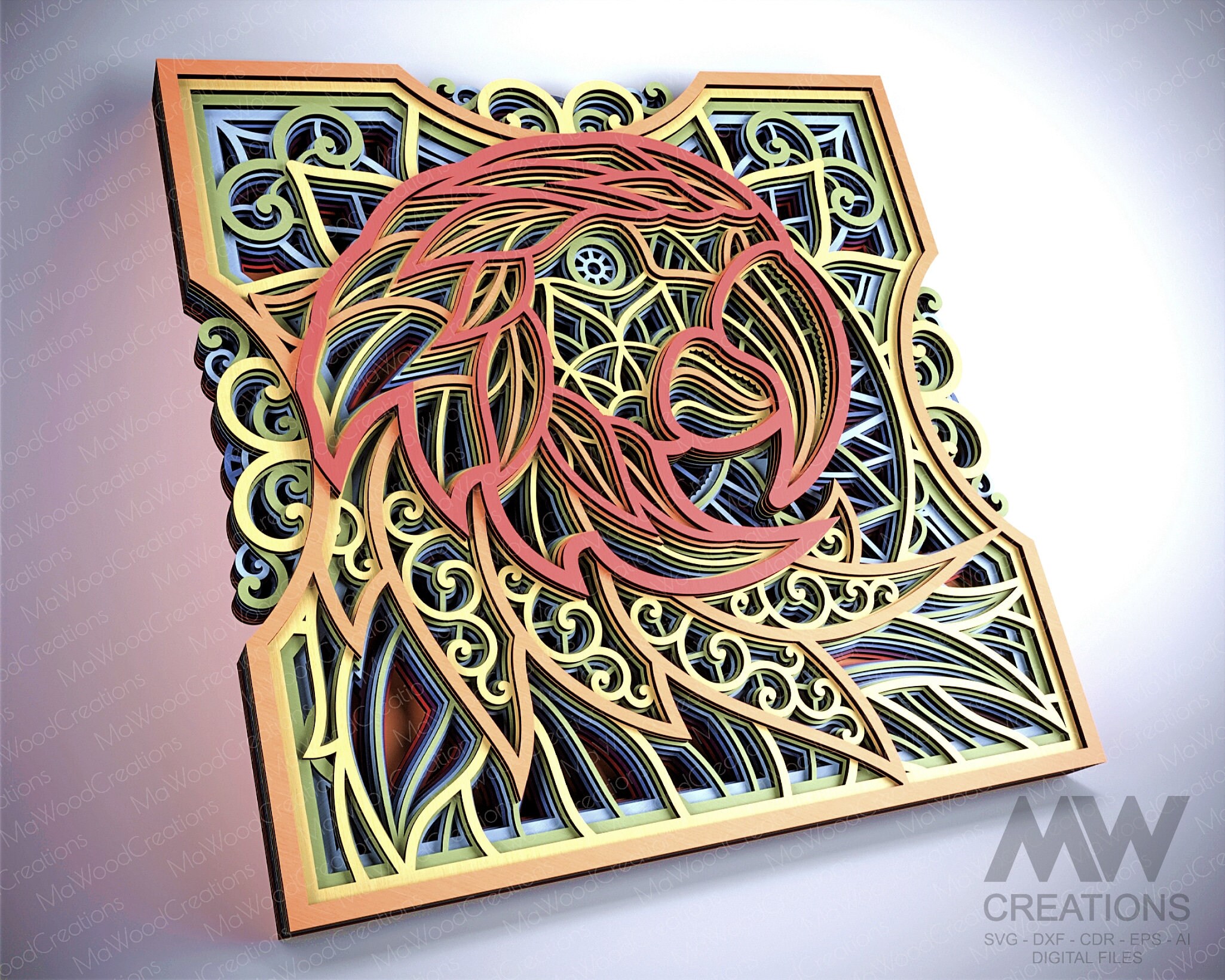Laser Cut Parrot Mandala SVG Dxf 3D SVG Parrot Parrot Head - Etsy