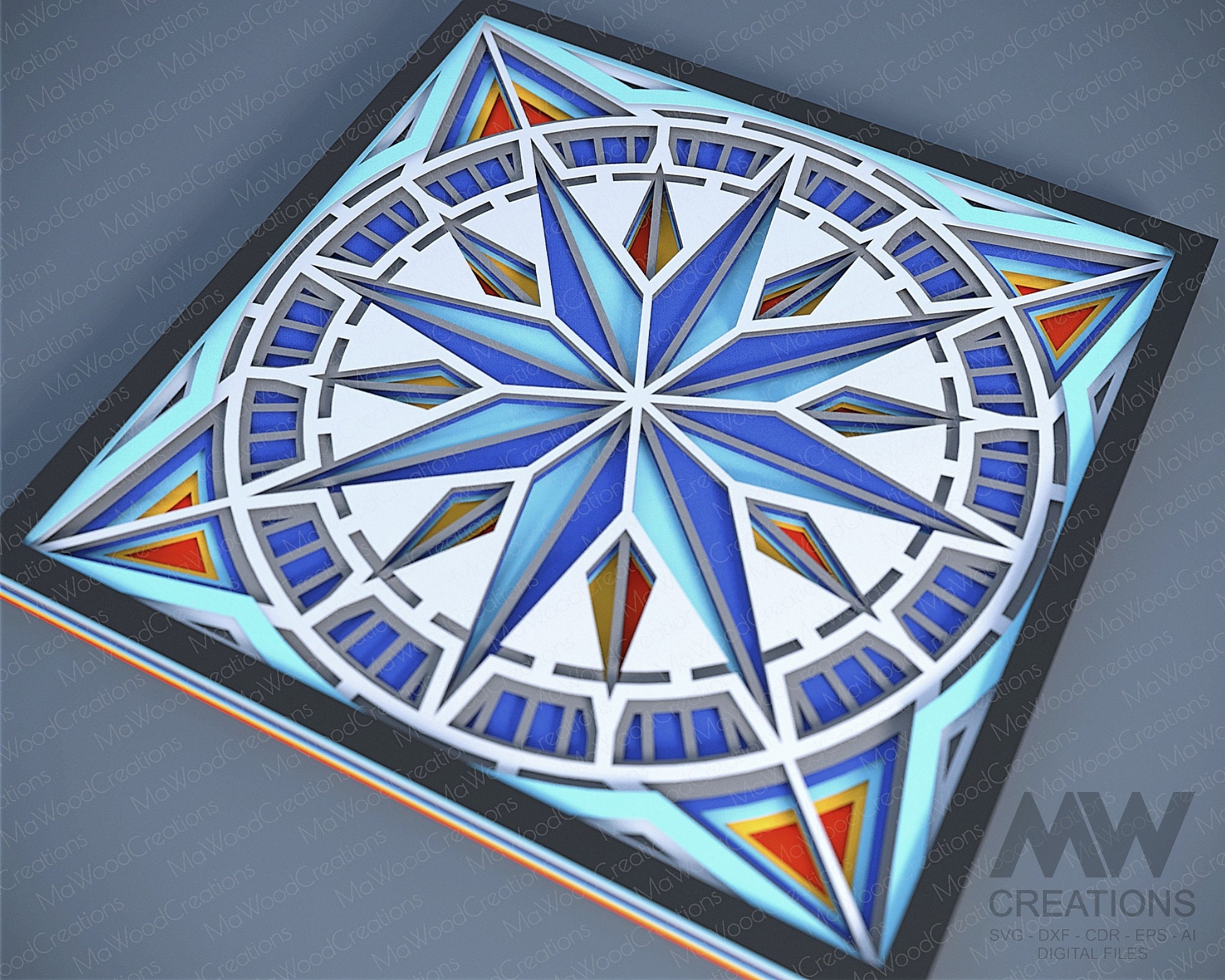 3d Windrose Quilt Block SVG Shadow Box Windrose Svg Cricut - Etsy