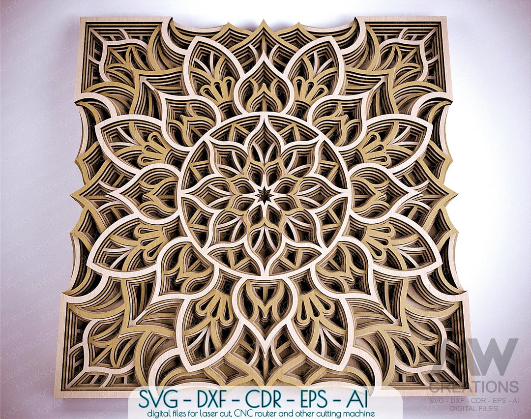 Multi-layer Mandala SVG Dxf, 3d Layer Mandala Template, Cricut Svg ...