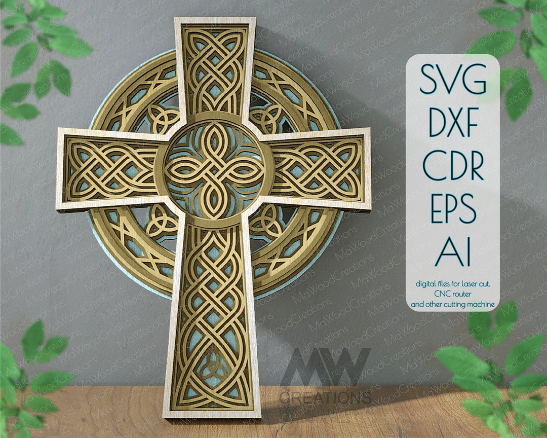 Laser Cut Multi Layer Celtic Cross Svg, Celtic Knot SVG, Cricut Cross ...