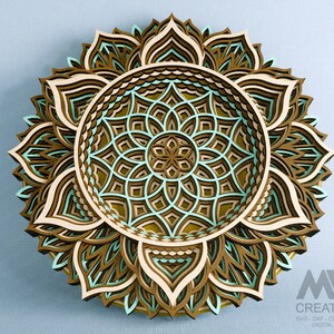 Multi Layer Mandala Dxf Svg for Laser Cut, 3d Layer Mandala SVG, Flower ...