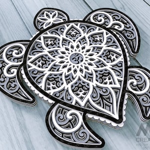 3d Turtle Mandala SVG Dxf, 3D Turtle Svg, Multi-layer Turtle Svg Cut ...