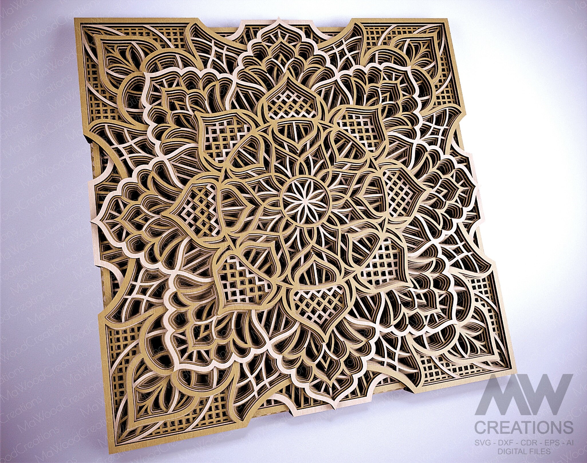 3D Mandala SVG Multi Layer Mandala SVG Dxf Cricut Flower - Etsy