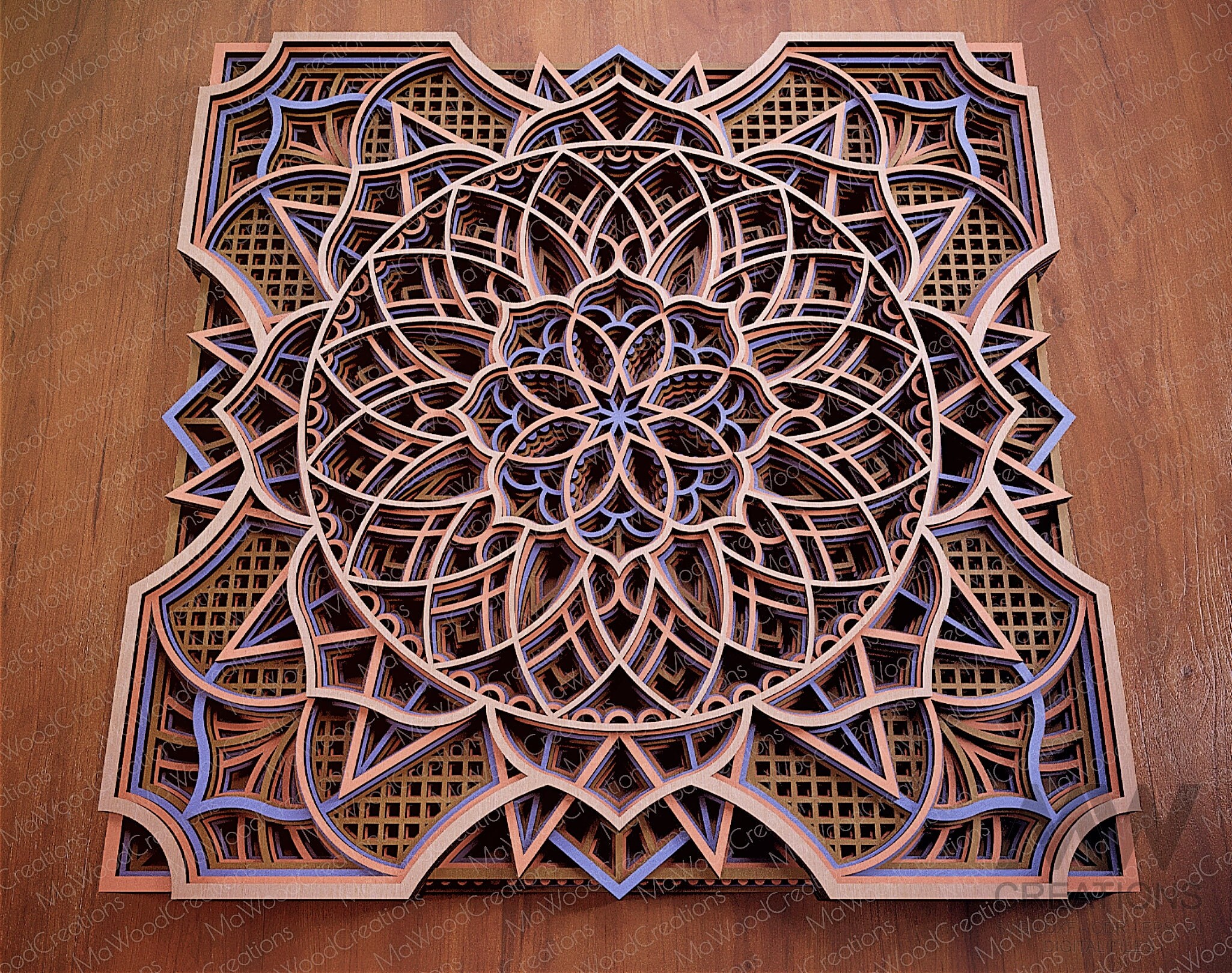 Laser Cut Multilayer Mandala SVG Dxf, 3d Layered Mandala Svg, 3d SVG ...