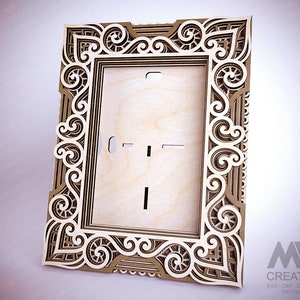 Multilayer Photo Frame, Laser Cut Photo Frame DXF, 4x6 Picture Frame ...