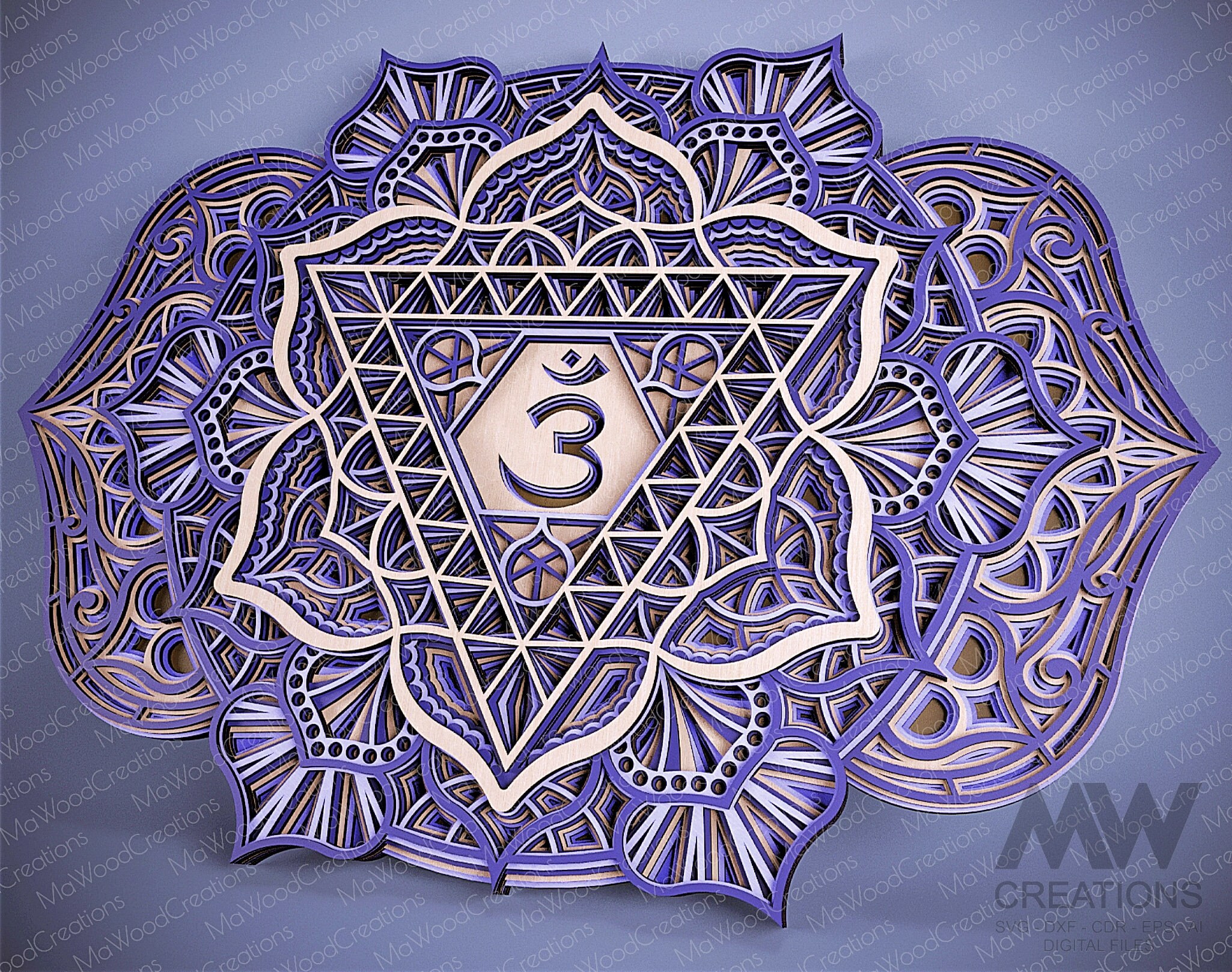 Third Eye Mandala SVG DXF Ajna Mandala Laser Cut Chakra - Etsy