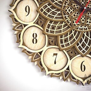 Laser Cut Clock SVG Dxf, Layered Mandala Clock Svg, Multi-layer Clock Svg, 3D Layer SVG Clock ...