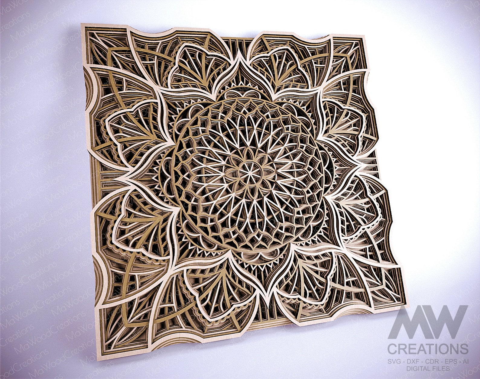 Multi Layer Mandala SVG Dxf, 3D SVG Mandala, Cricut Mandala Svg, Laser ...