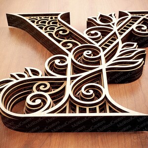 Layered Letter Y, Layered Letters SVG, Multi Layer Letters, Letters SVG ...