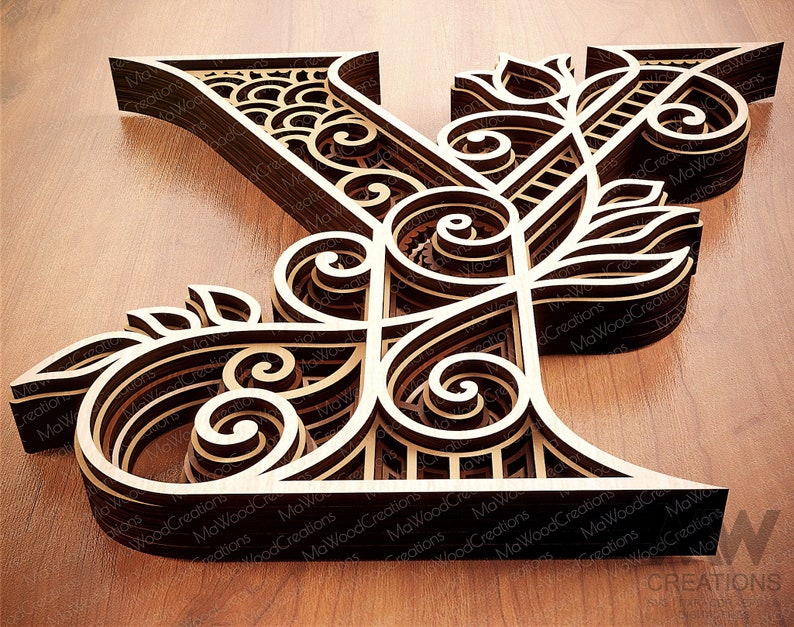 Layered Letter Y Layered Letters SVG Multi Layer Letters - Etsy