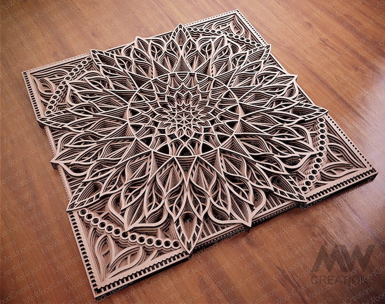 Découpé au laser Mandala SVG Dxf Svg Mandala multicouche - Etsy France