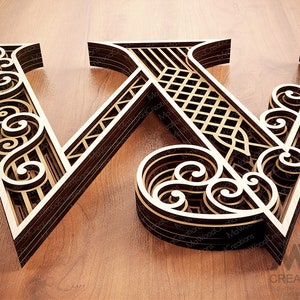 Layered Letter W, Layered Letters SVG, Multi Layer Letters, Letters SVG ...