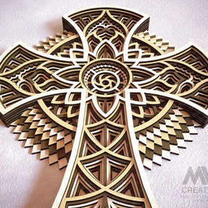 Laser Cut Multilayer Cross Svg Dxf, Christian Cross SVG, Multi Layer ...
