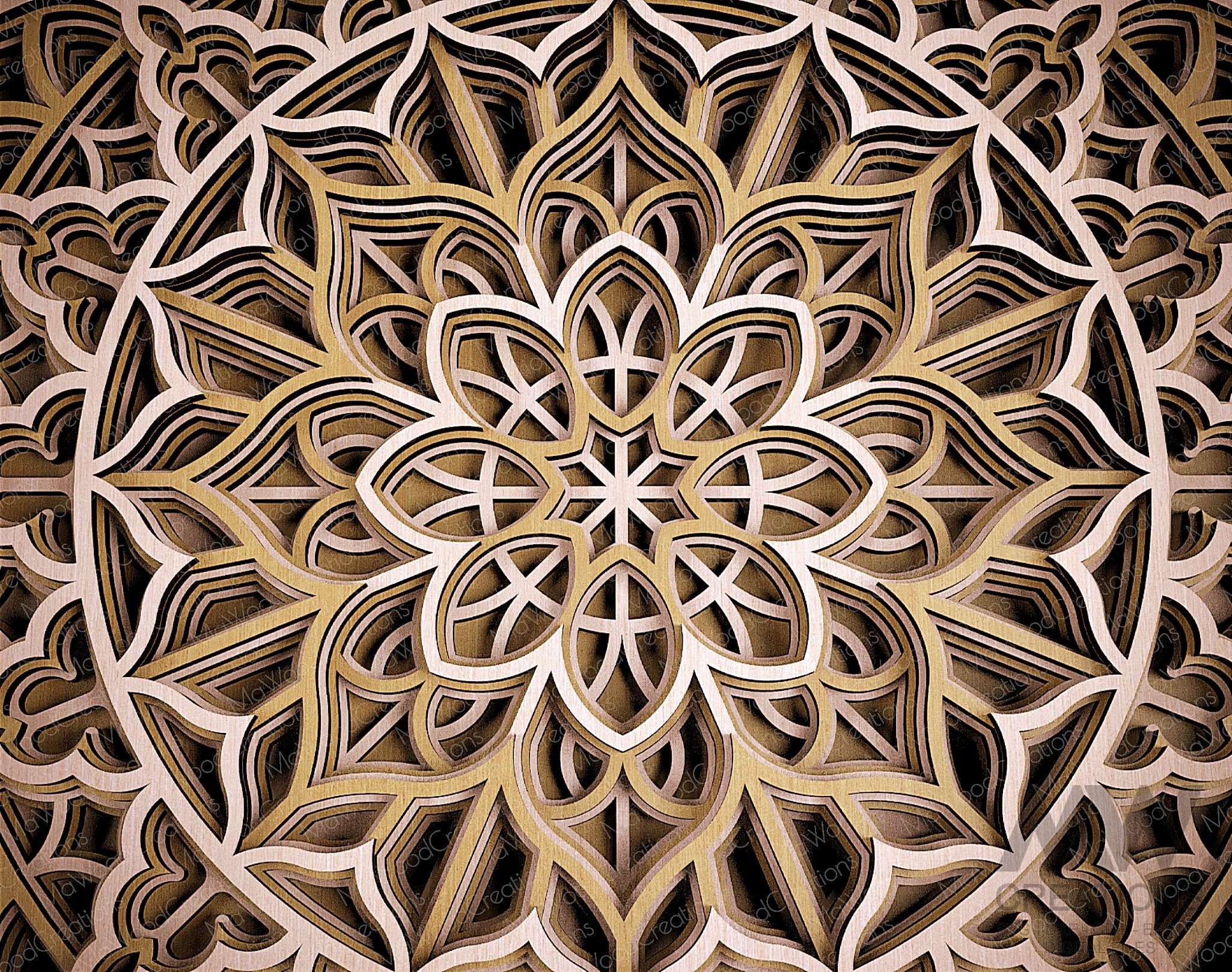 3D Layer Mandala SVG Laser Cut Multi Layer Mandala DXF - Etsy