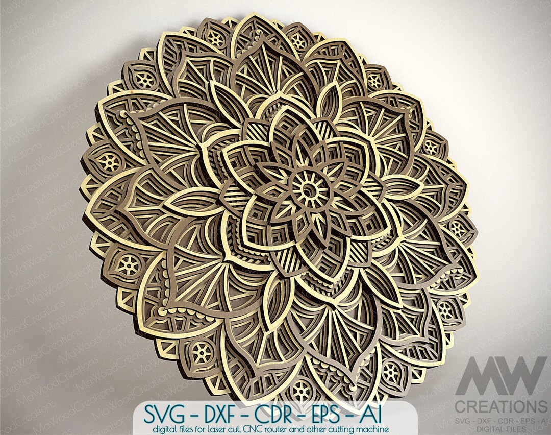 Laser Cut Multilayer Mandala SVG Dxf, 3d Layer Mandala Template, Cricut Svg Mandala Cut File ...