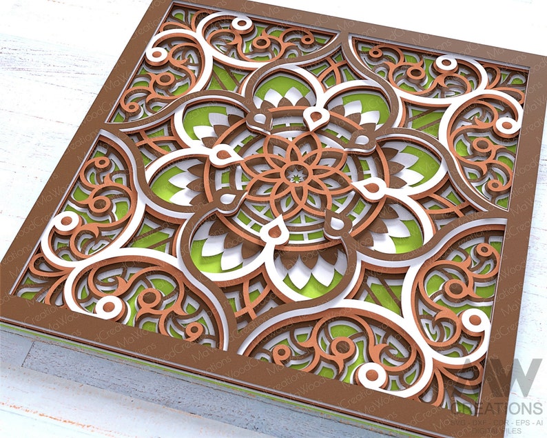 6 Layer Mandala Svg Dxf Paper Cut File, Layered Mandala SVG, 3d Svg ...