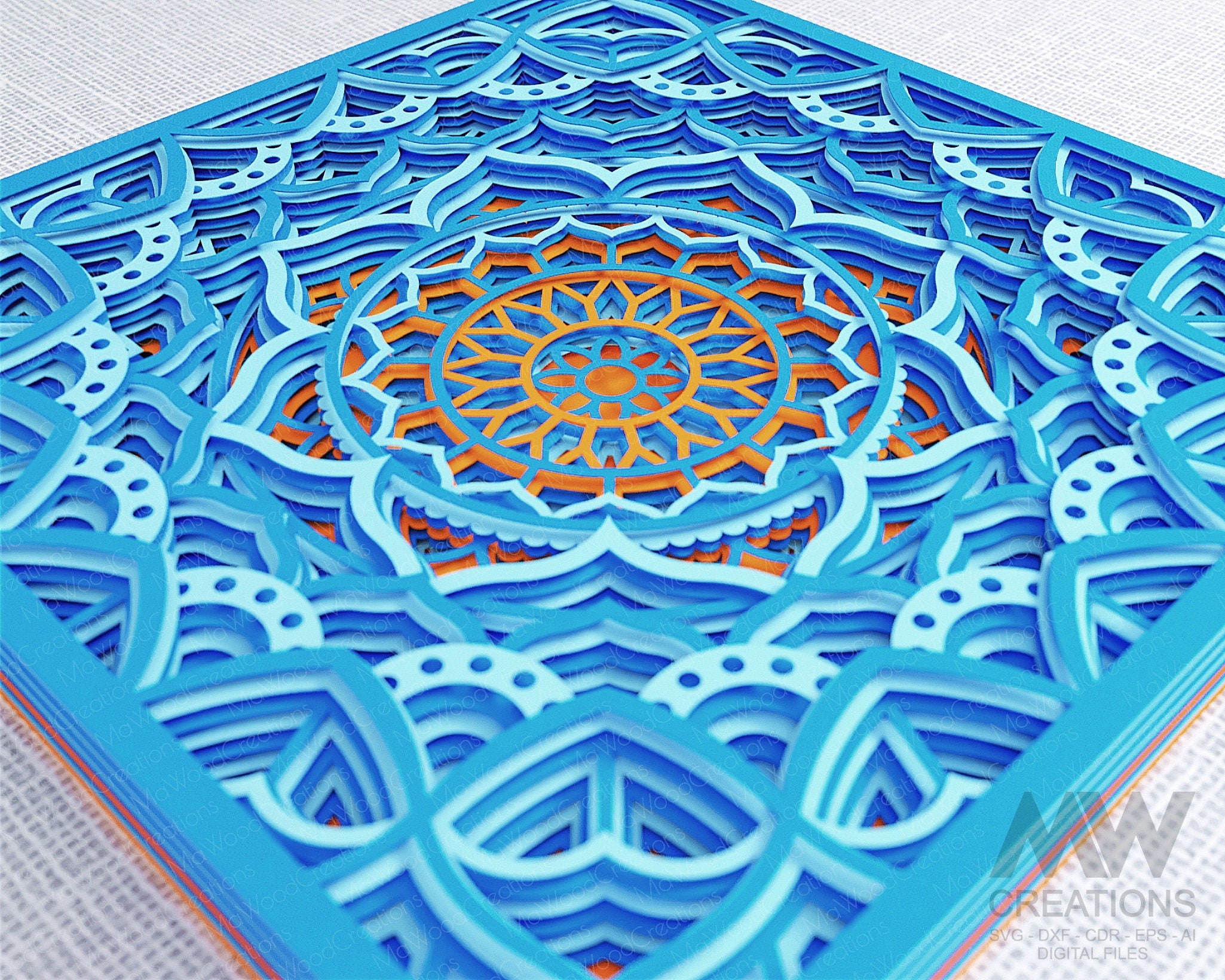 Shadow Box Svg Mandala 3d SVG Flower Mandala Papercut - Etsy