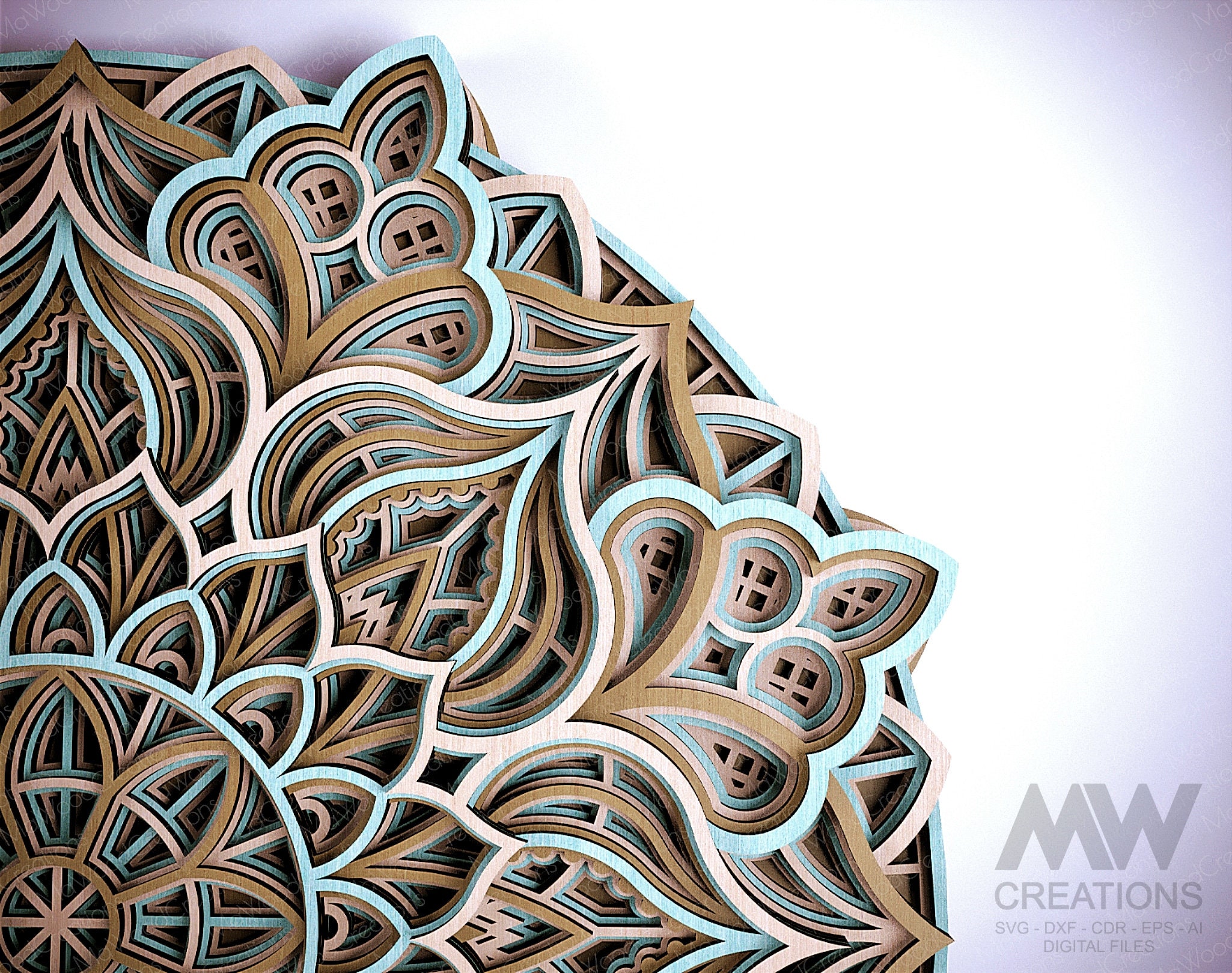 Laser Cut Mandala SVG Dxf Mandala SVG Cutting File - Etsy
