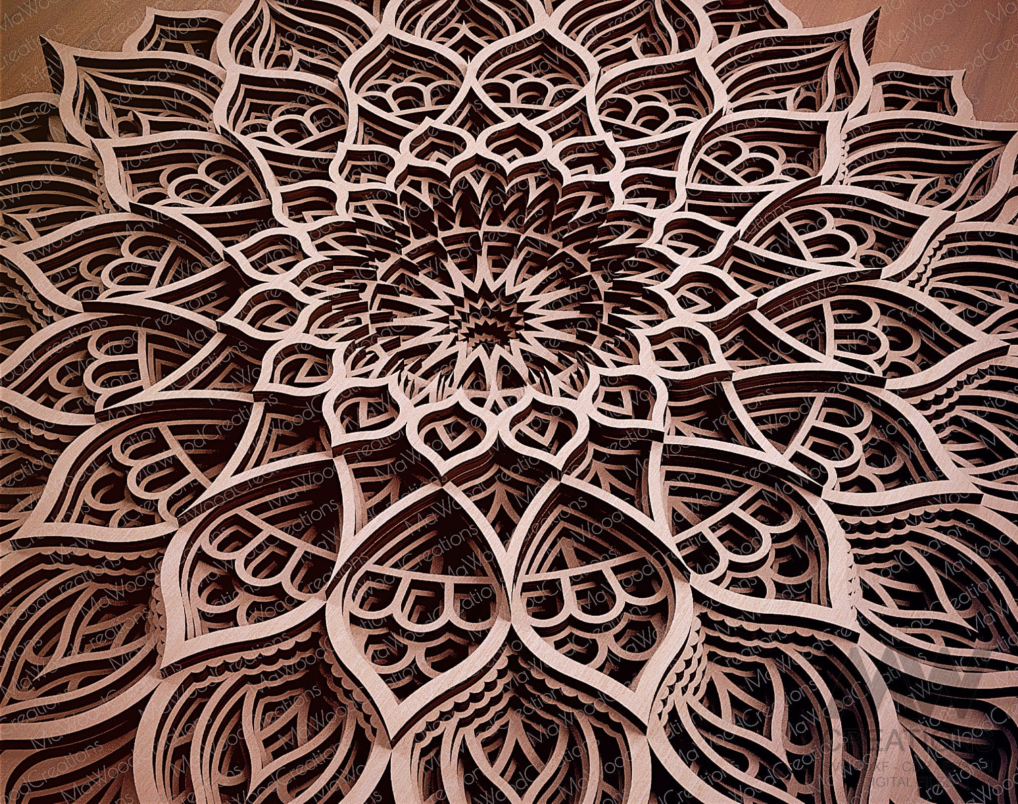3D Layer Mandala SVG Laser Cut Multi Layer Mandala DXF - Etsy