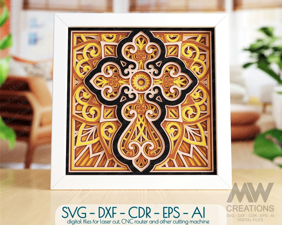 Multilayer Cross SVG Dxf, Cricut Cross Svg, Shadow Box Cross, 3d Layer ...