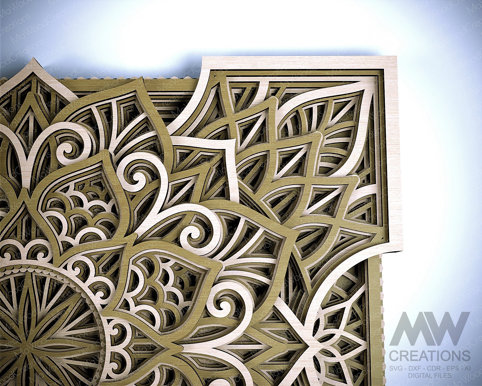 Mandala DXF Laser Cut Pattern Rectangular Mandala SVG Dxf - Etsy UK