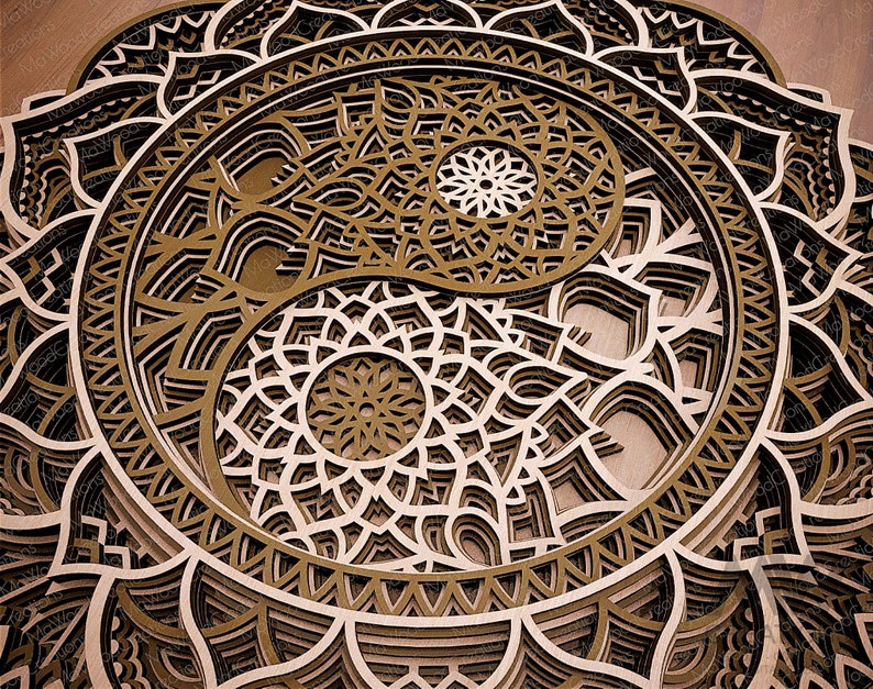 Yin Yang Mandala SVG Dxf, Yin-yang Mandala Laser Cut, Cnc Laser Yin ...