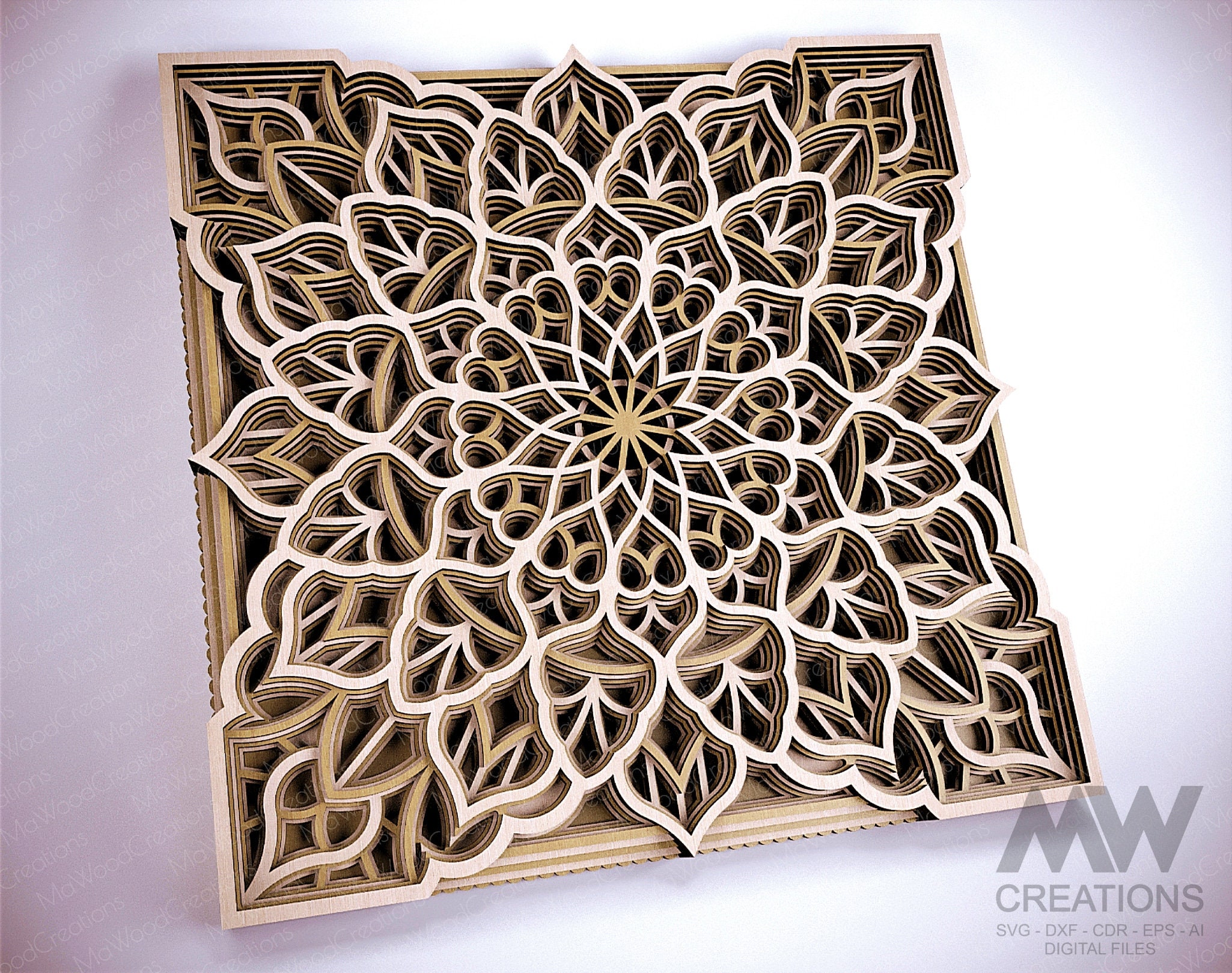 Laser Cut Mandala SVG Dxf Mandala SVG Cutting File - Etsy