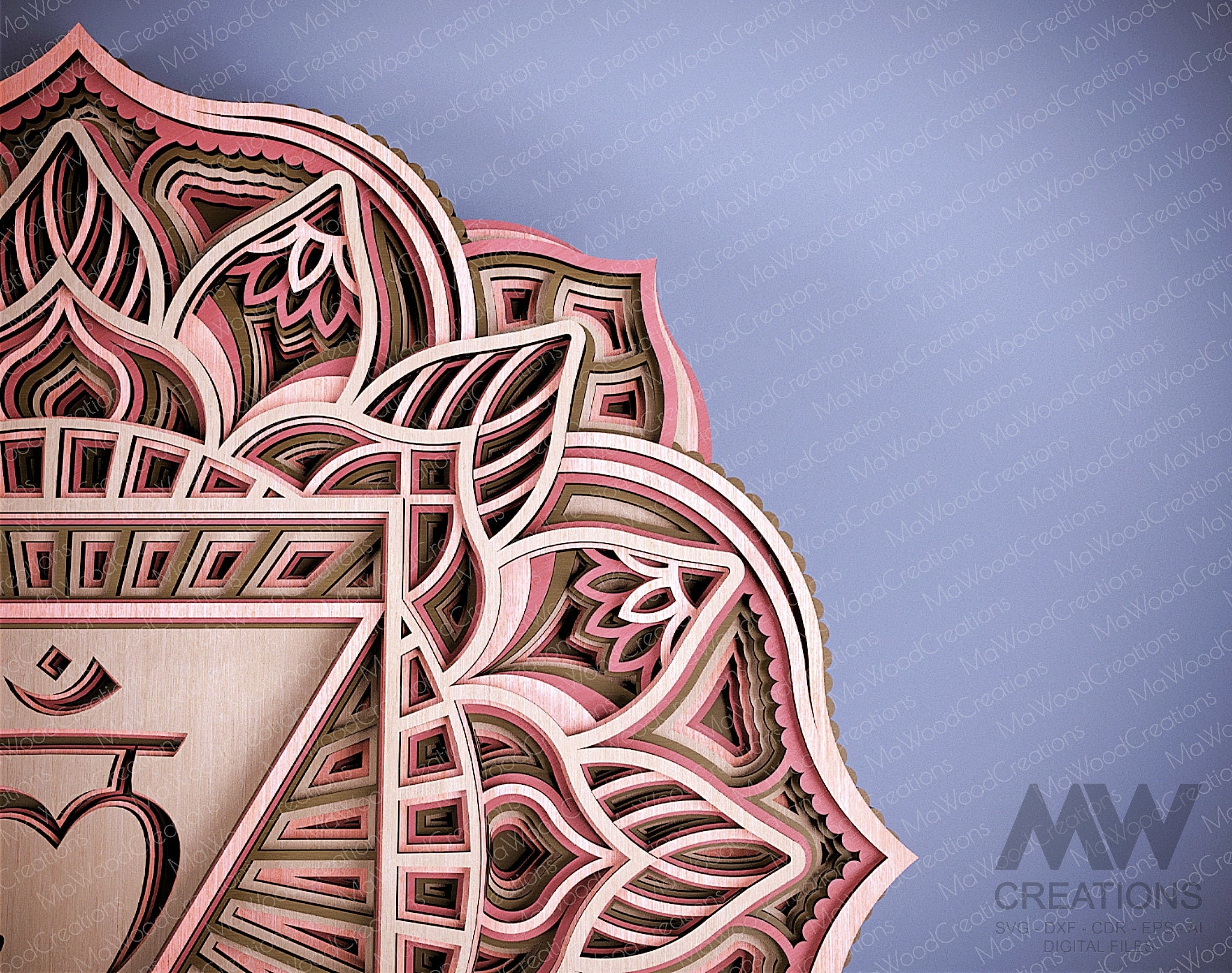 Laser Cut Root Chakra Mandala SVG DXF Muladhara Chakra Multi - Etsy