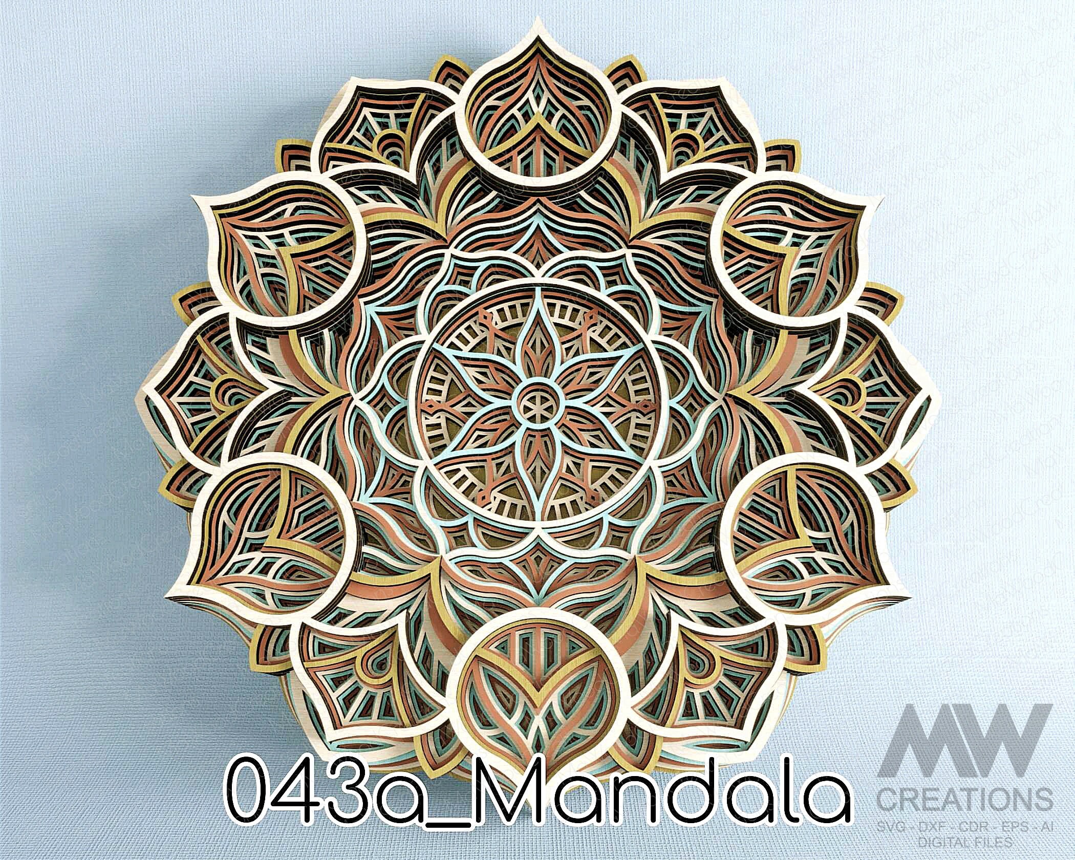 10x10 Mandala Bundle Vol.9, 3D Layered Mandala SVG Bundle, Multi-layer ...
