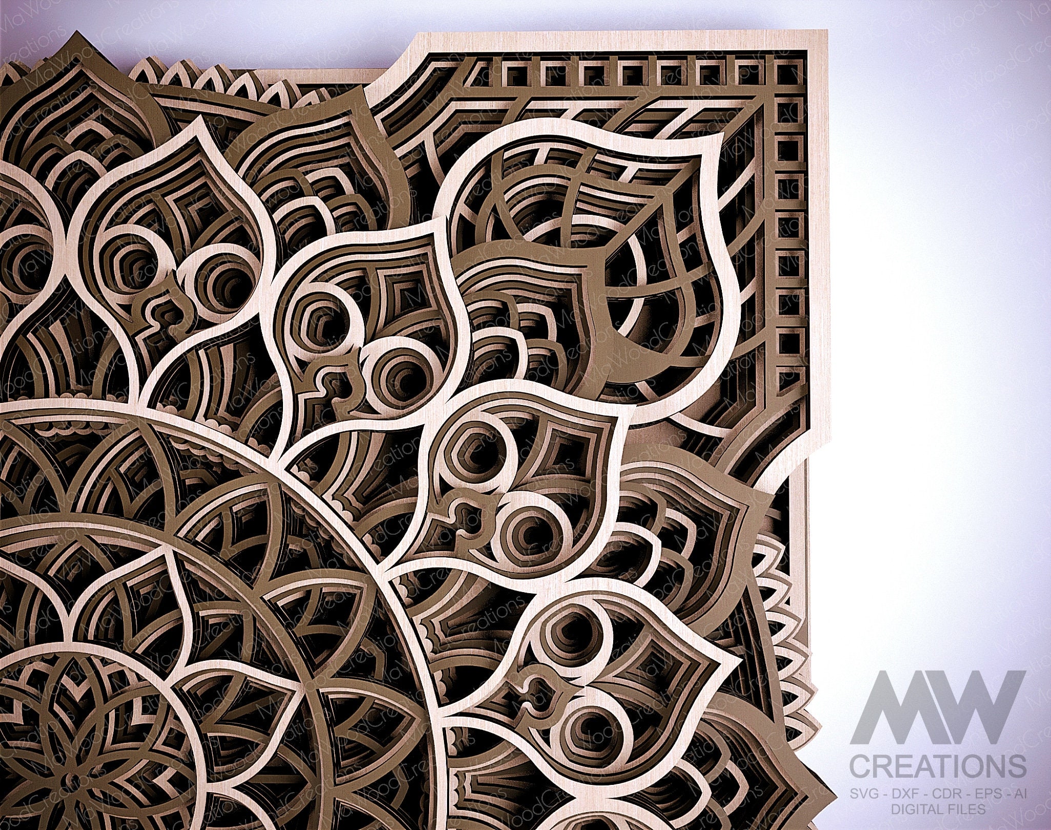 Multi-layer Mandala Svg Dxf Laser Cut Mandala Mandala SVG - Etsy