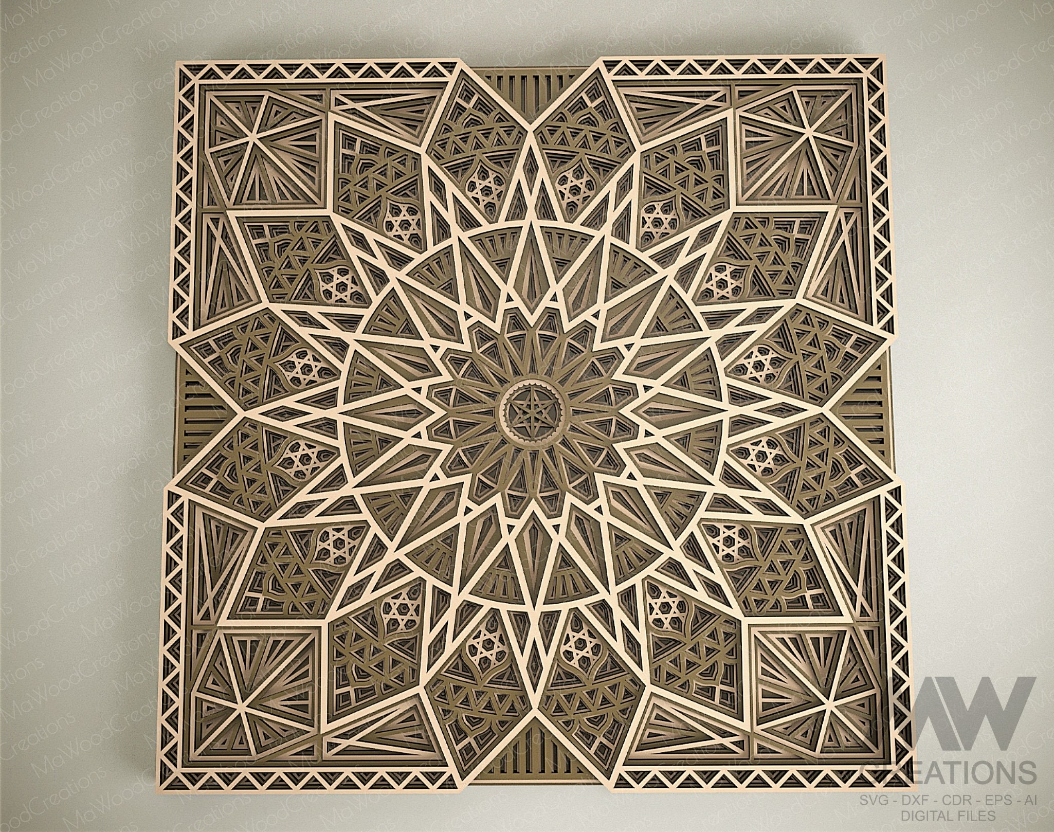 6 Layer Mandala SVG Dxf Laser Cut Flower Mandala SVG - Etsy