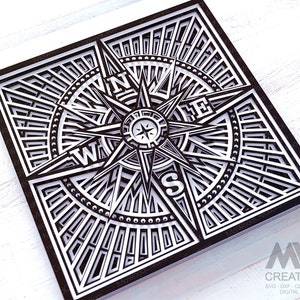 Compass SVG Multi-layered Mandala, 3d Layer Compass Mandala Svg, Shadow ...