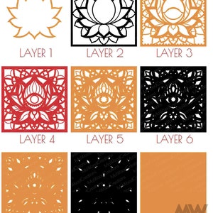 Multilayer Lotus SVG, Layered Flower Lotus With Evil Eye Symbol, Flower ...