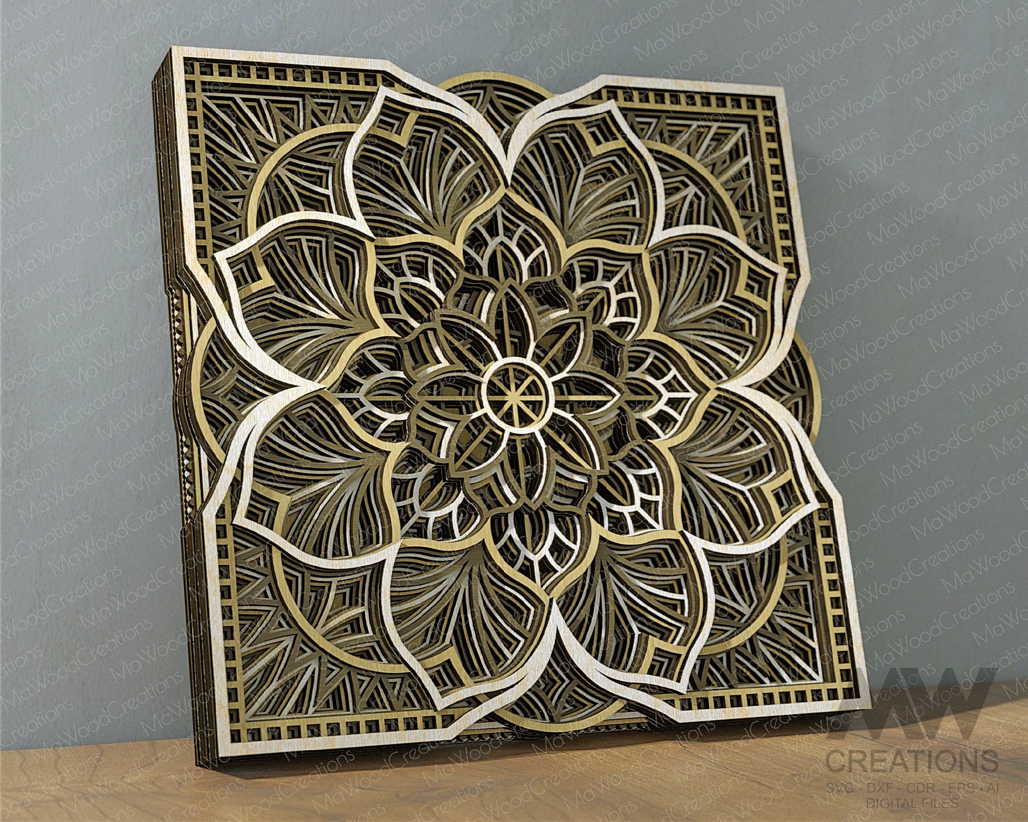 Multilayer Laser Cut Mandala SVG DXF 3D Layer Mandala SVG - Etsy