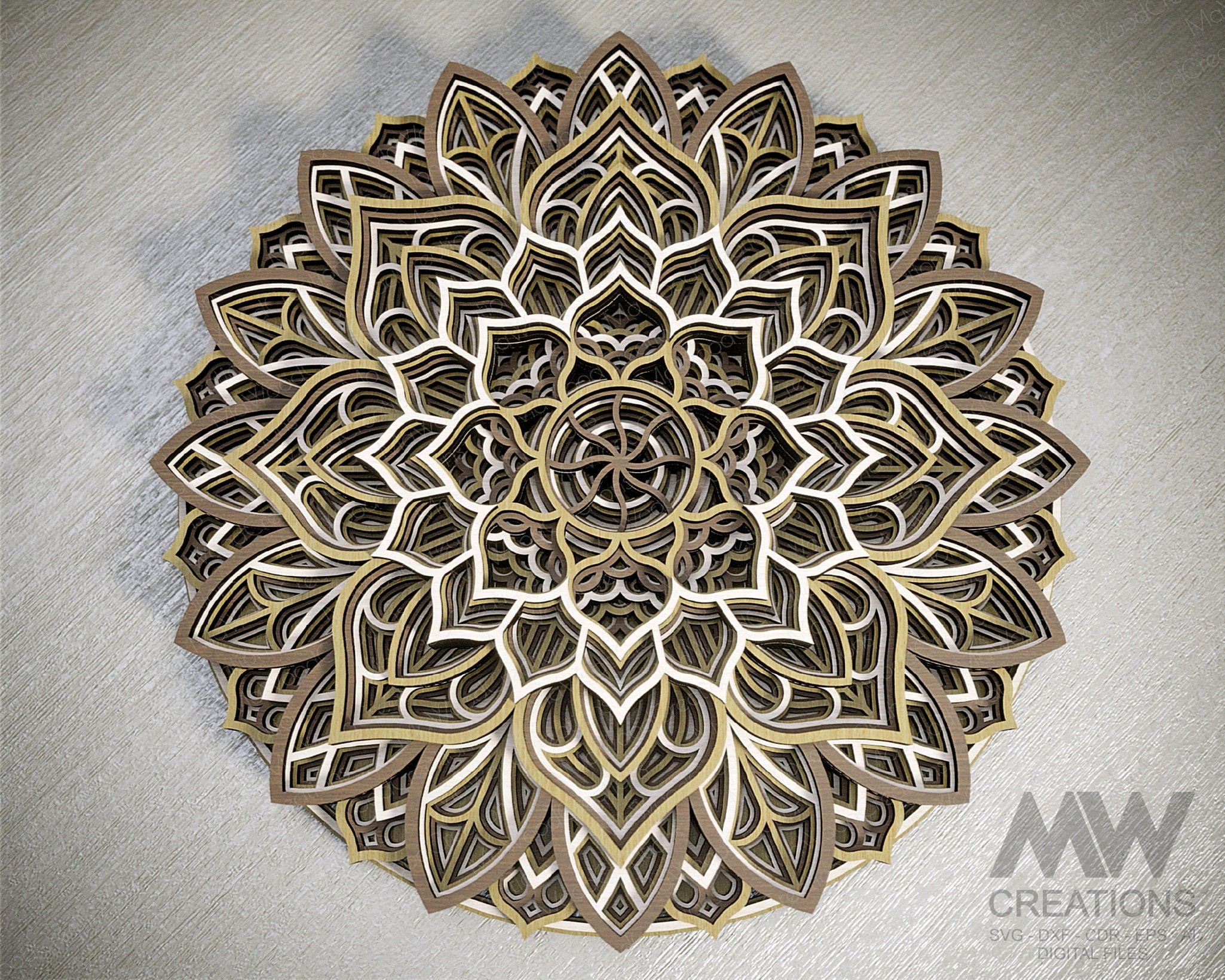 Laser Cut Multilayer Mandala Dxf Svg 3d Layer Mandala SVG - Etsy