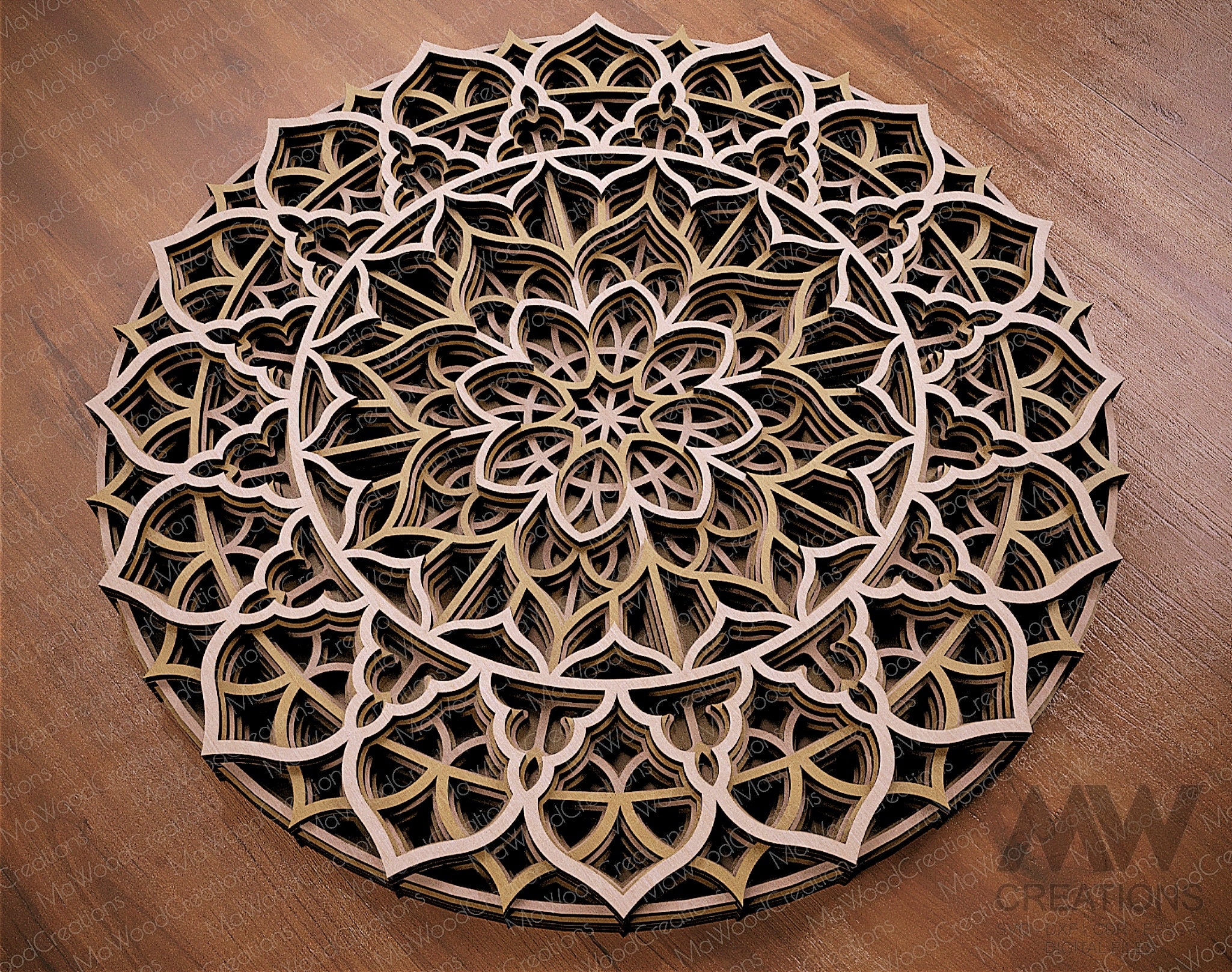 3D Layer Mandala SVG Laser Cut Multi Layer Mandala DXF - Etsy