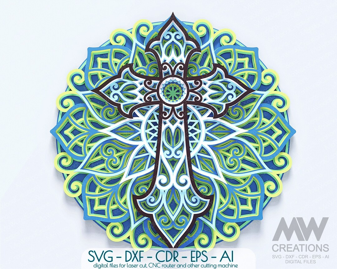 Cross 3d SVG, Layered Cross SVG for Cricut, Laser Cut Multi Layer Cross ...