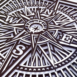 Compass SVG Multi-layered Mandala, 3d Layer Compass Mandala Svg, Shadow ...