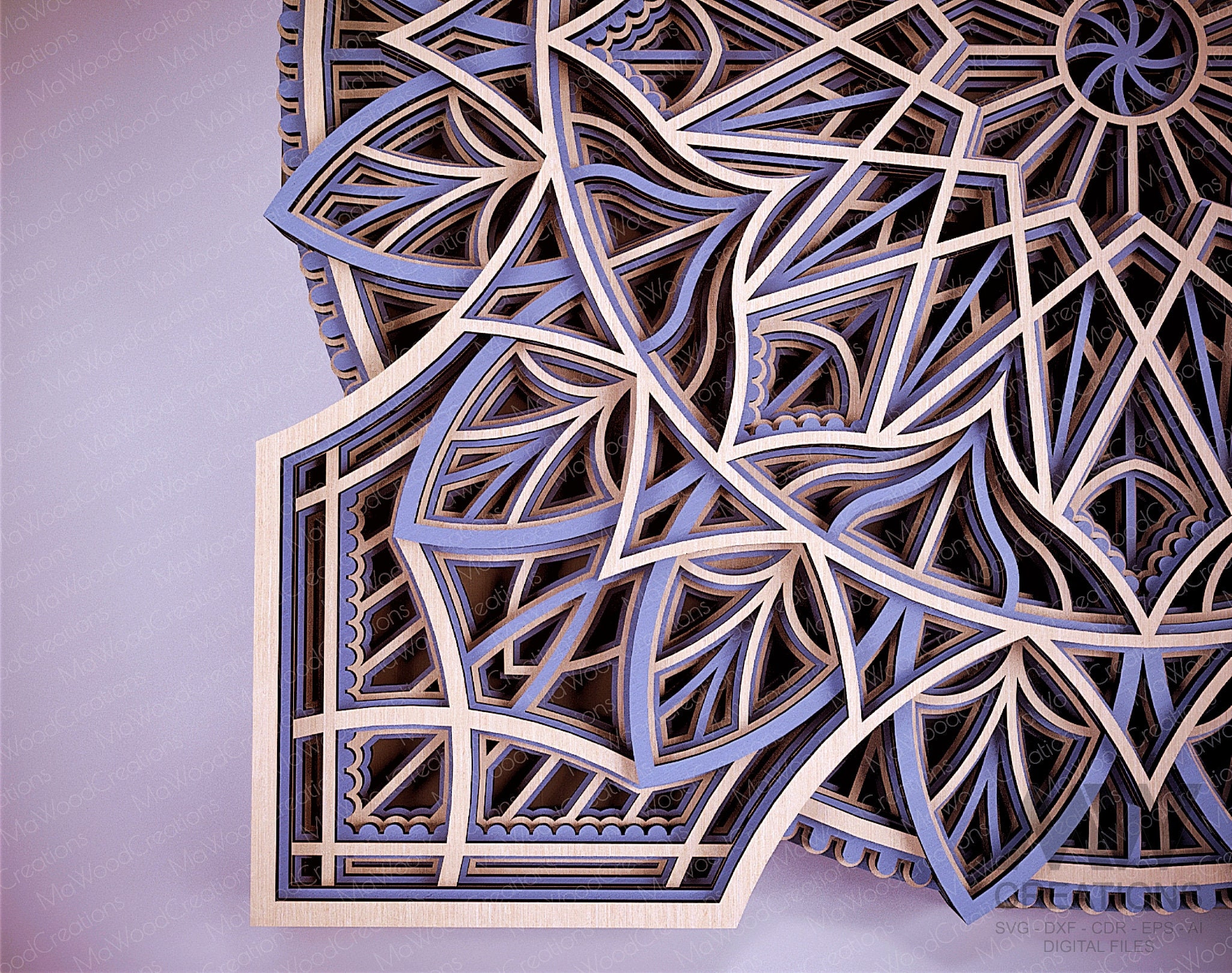 7 Layer Mandala SVG Dxf, Laser Cut Flower Mandala SVG, Multi-layered ...