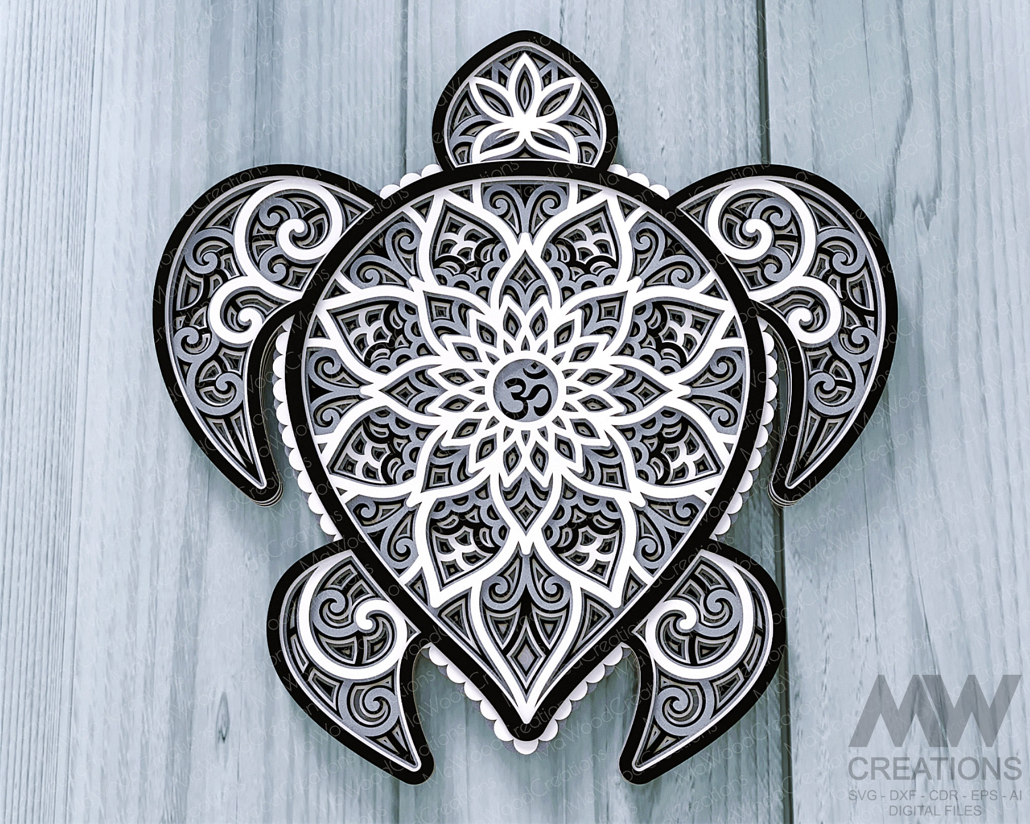 3d Turtle Mandala SVG Dxf 3D Turtle Svg Multi-layer Turtle - Etsy UK