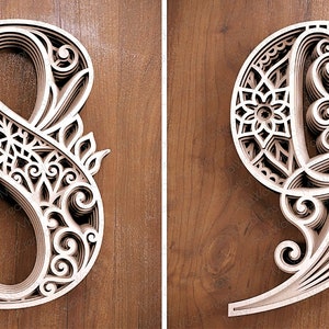 Layered Numbers Bundle, 0-9 Numbers SVG Bundle, 3d Numbers SVG Dxf ...