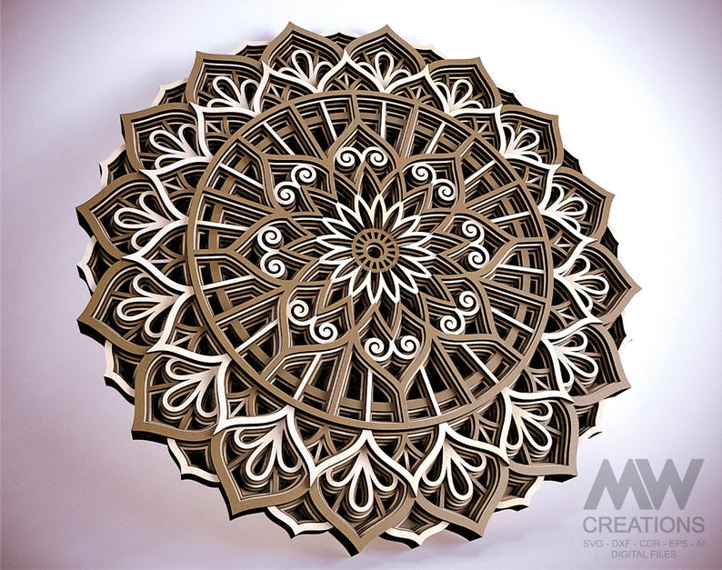 Multi Layer Mandala SVG Dxf 3D SVG Mandala Cricut Mandala - Etsy