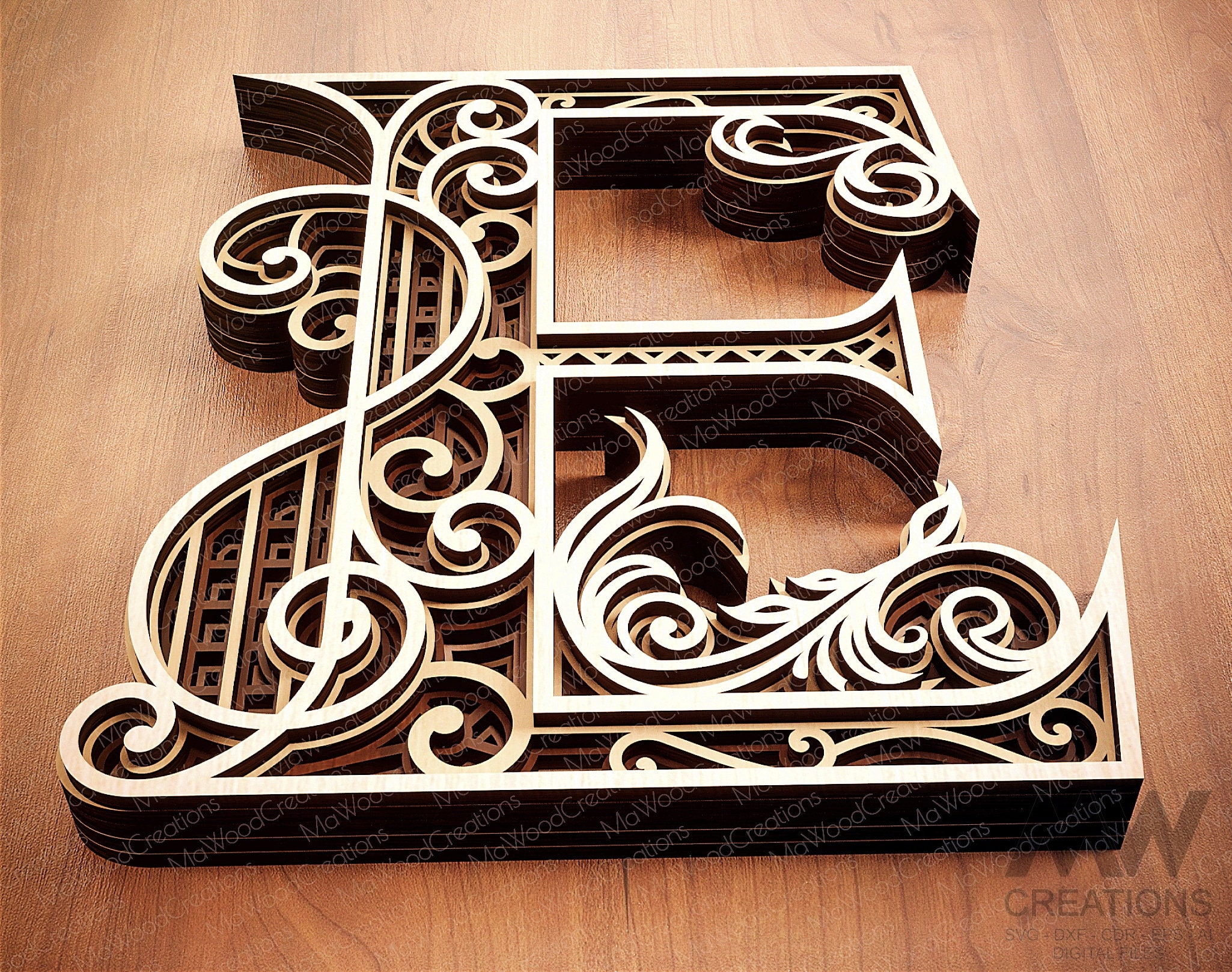 Layered Letter E, Layered Letters SVG, Multi Layer Letters, Letters SVG ...