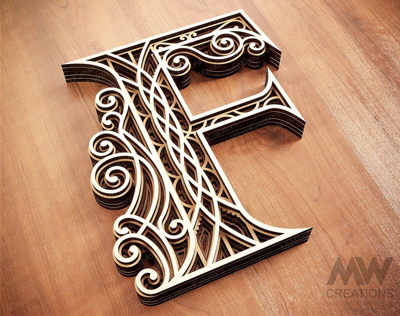 Layered Letter F Layered Letters SVG Multi Layer Letters - Etsy