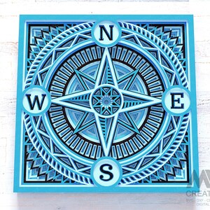Multilayer Compass Mandala SVG, 3d Compass Svg, Shadow Box Compass ...