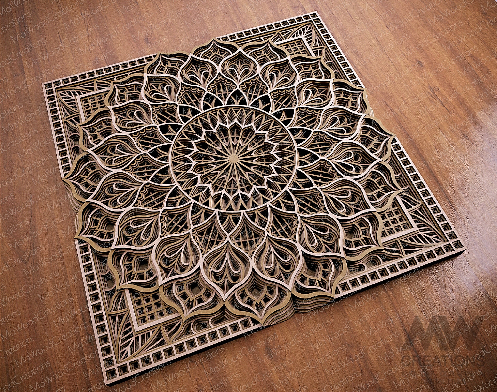 3D Layer Mandala SVG Laser Cut Multi Layer Mandala DXF - Etsy