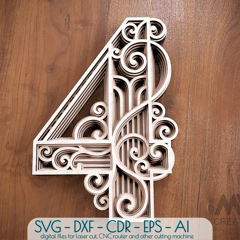 Layered Numbers Svg - Etsy