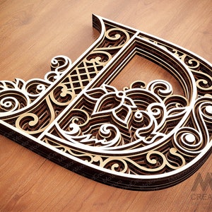 Layered Letter D, Layered Letters SVG, Multi Layer Letters, Letters SVG ...