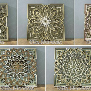 10x10 Mandala Bundle Vol.3, 3D Layered Mandala SVG Bundle, Multi-layer ...