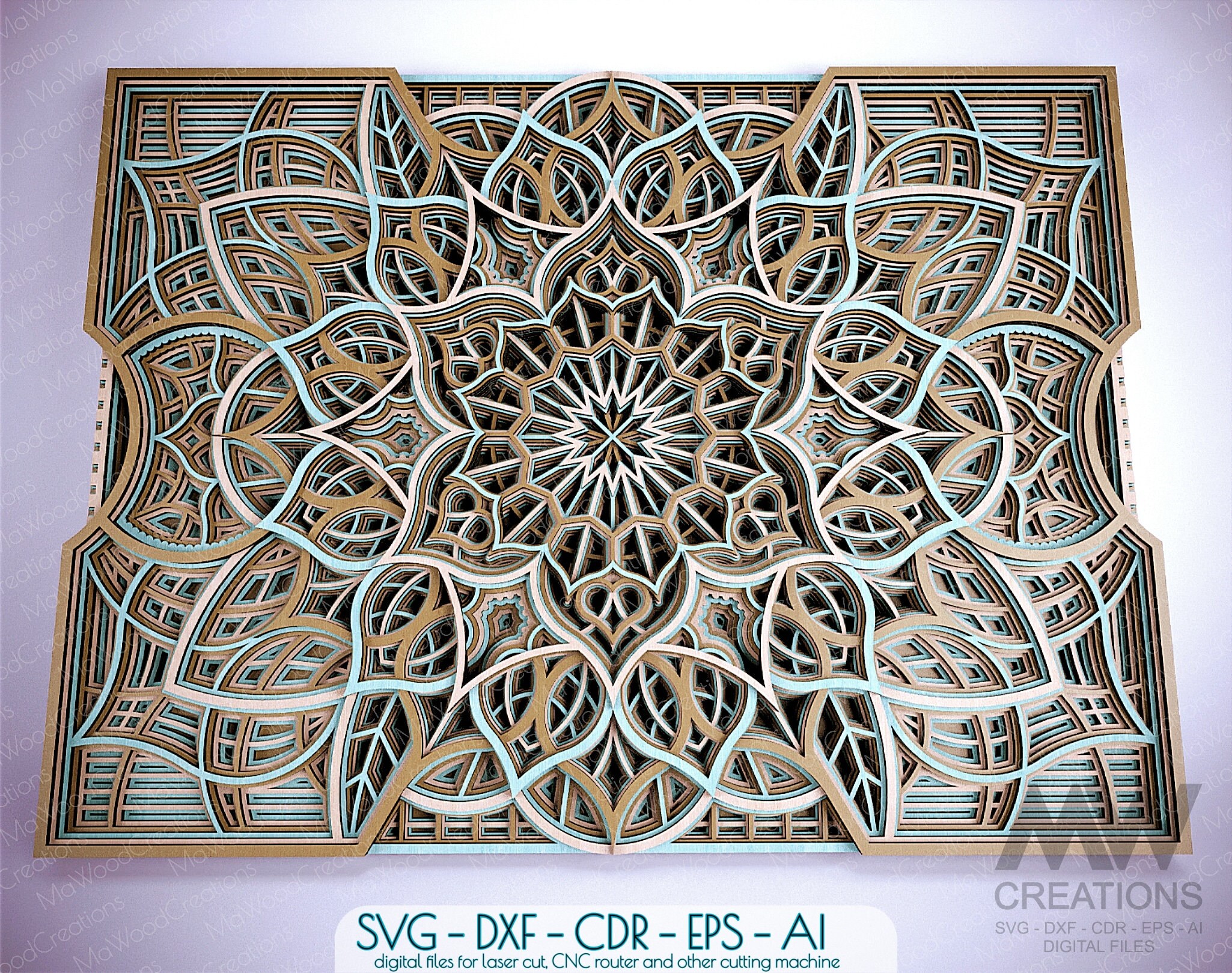 9 Layer Mandala SVG Dxf Cutting Files Multilayer Flower SVG - Etsy UK